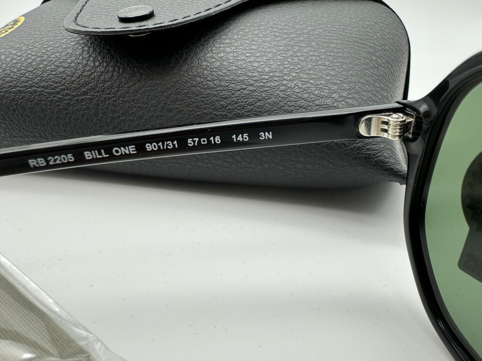Ray-Ban Bill One RB 2205 Black G-15 57mm 901/31 NEW – Shade Review Store
