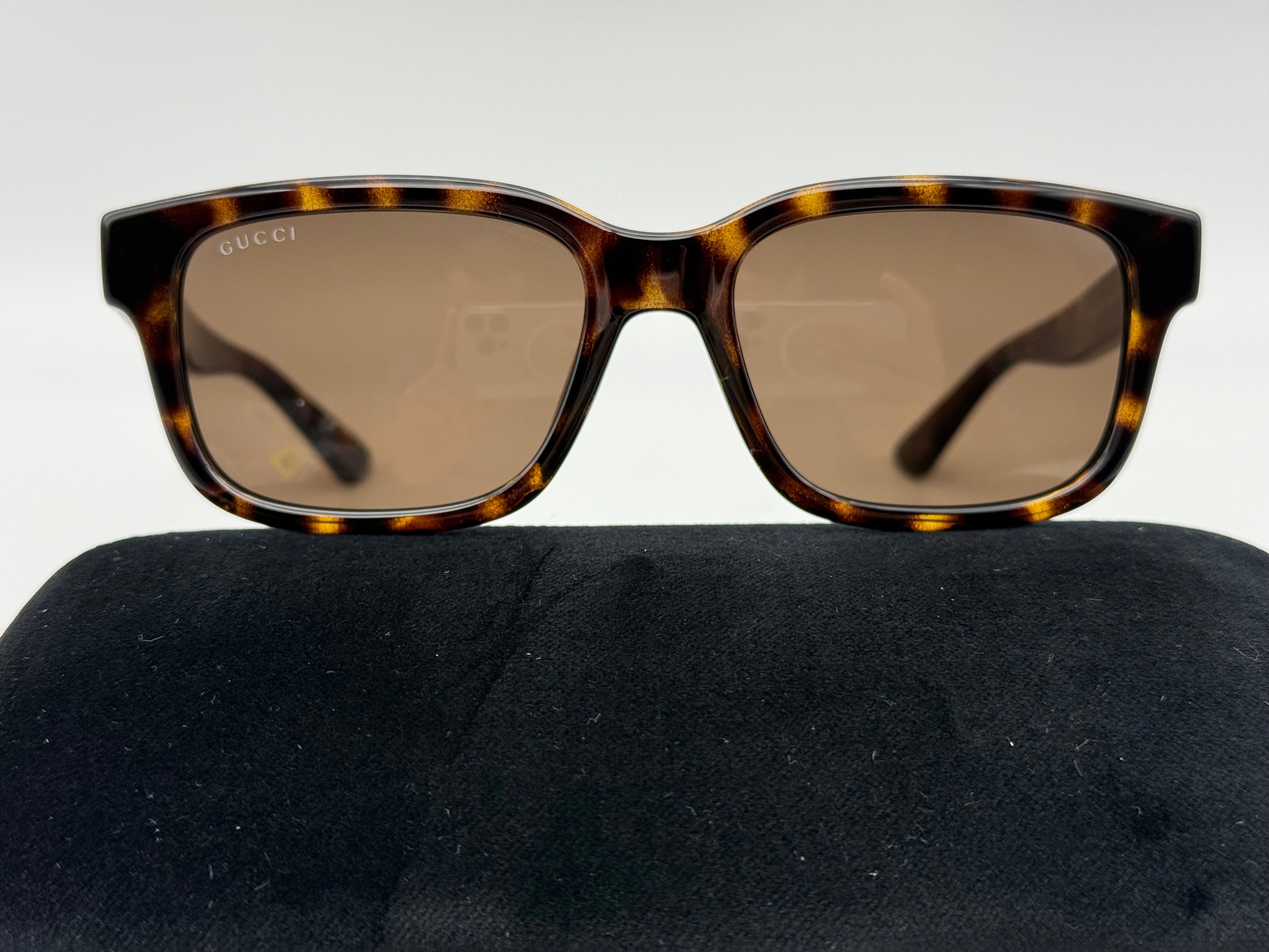 Gucci Wayfarer 56mm GG 1583 002 Tortoise / Brown Italy NEW – Shade ...