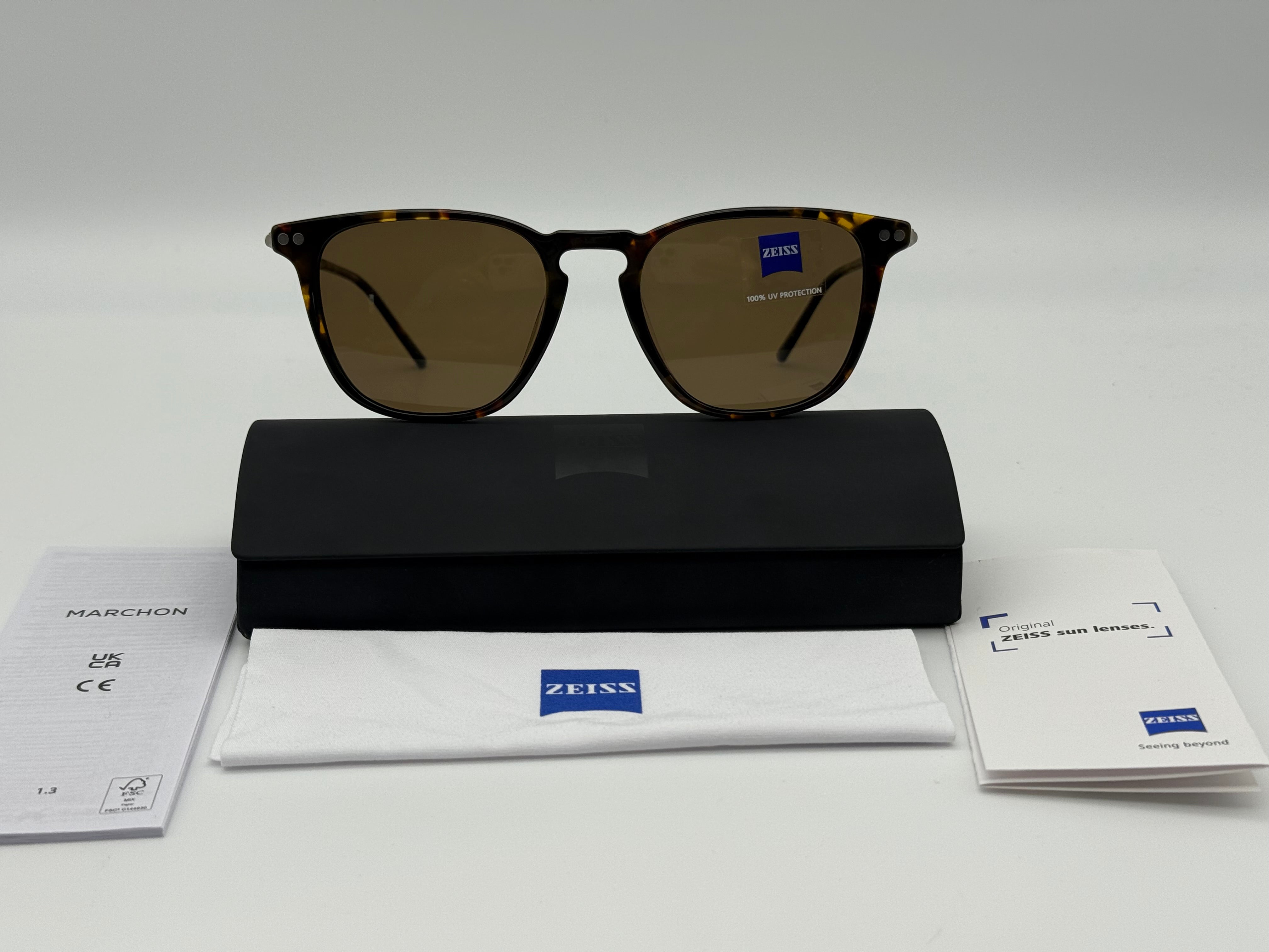 ZEISS 52mm Titanium Polarized Brown Lens / Amber Tortoise ZS22703SP NE ...